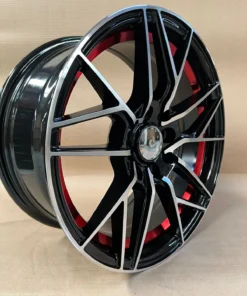 DX245 15X7.0 8B(4-100/4-114.3) BLACK MACHINE FACE+RED UNDERCUT – RINES ...